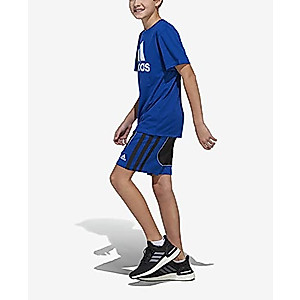 adidas Boys' AEROREADY Basketball Creator Shorts, Black with Team Royal Blue, Small (8)