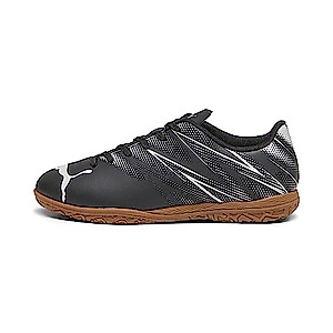 PUMA Attacanto Indoor Training Sneaker, Black-Silver Mist, 3 US Unisex Big Kid
