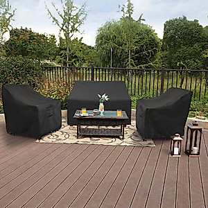 Karwo Patio Chair Covers , 600D UV Coated Heavy Duty rip-stop And Waterproof Lounge Deep Seat Covers For Lawn Patio Outdoor Furniture (2 pack- 37”Wx40”Dx30”H)