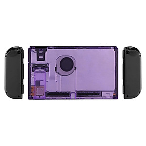 eXtremeRate Clear Atomic Purple Console Back Plate DIY Replacement Housing Shell Case for Nintendo Switch Console with Kickstand – JoyCon Shell NOT Included