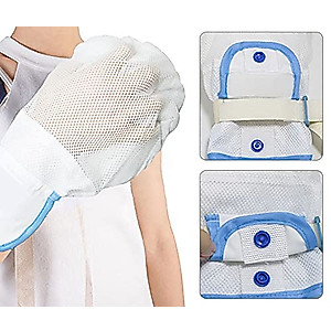 Wisexplorer Medical Hand Restraints Safety Mitts Glove for Dementia Elderly and Patients, Fingers Separated Design with Breathable Mesh and Thick Sponge