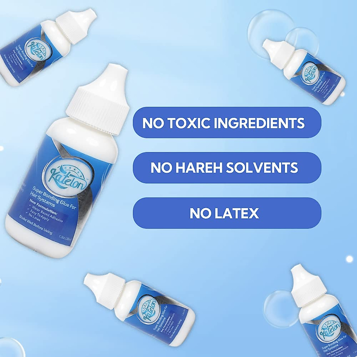 Lace Glue for Wigs 1.3oz - Invisible Bonding Glue Lace Wig Glue Hair Replacement Adhesive Strong Hold Transparent Hair Glue for Lace Wigs, Oily Scalps, Hairpiece, Frontal Toupee Hair Systems