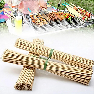 100 Pack 12 inch Bamboo Skewers for BBQ, Appetiser, Fruit, Cocktail, Kabob, Chocolate Fountain, Grilling, Barbecue, Kitchen, Crafting & Party, Natural Wooden Stick — Φ=4mm, Eco-Friendly Wood Sticks