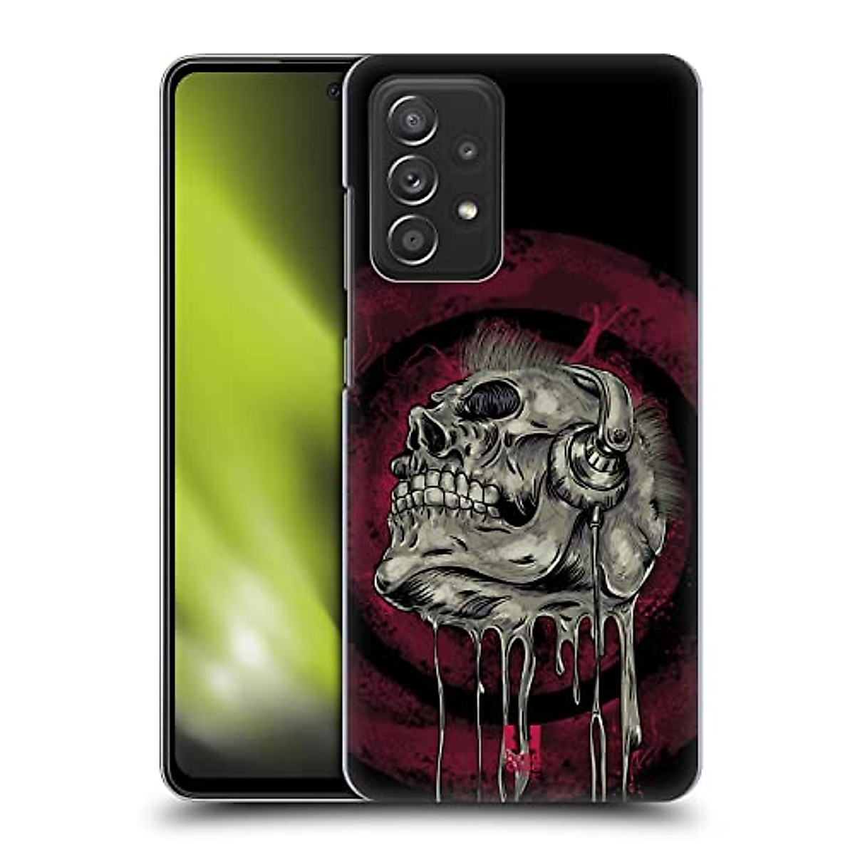 Head Case Designs Music Head Skull of Rock Hard Back Case Compatible with Galaxy A52 / A52s / 5G (2021)