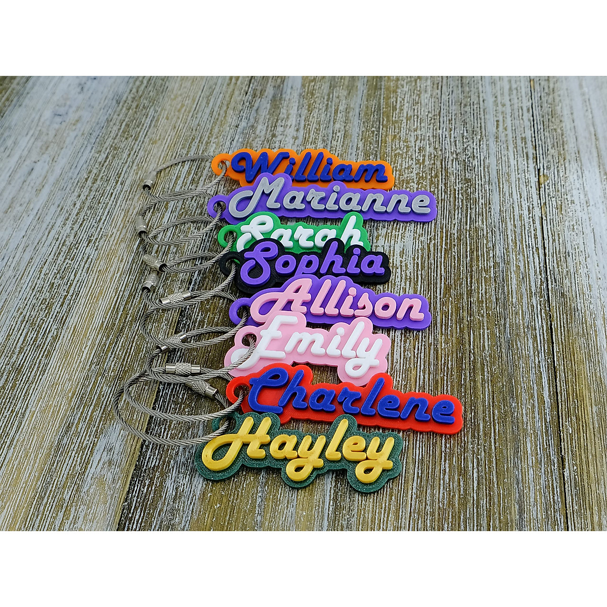 Retro Personalized Water Bottle and Bag Name Tag, Hard Plastic Luggage Label Custom Nametag