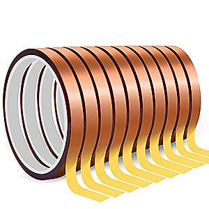 10 Rolls Heat Resistant Tapes for Sublimation, 10mm X 33m 108ft Heat Press Tape for High Temperature Heat Transfer for Sublimation on Coffee Mugs, Adhesive Vinyl No Residue, Electronics, Soldering