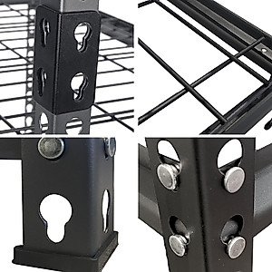 Pachira 36" W x 18" D x 60" H Adjustable Height 4-Shelf Steel Shelving Unit Utility Organizer Rack for Home, Office, and Warehouse, Black