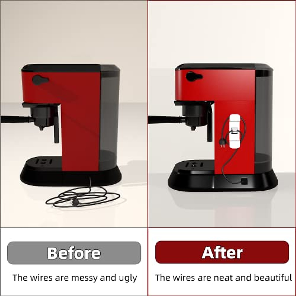 Spectabilis Cord Organizer for Kitchen Appliances, Cord Wrapper Hold Pretty, 3M Glue is Strong and Durable, The Best Size Design, Small Size and Big Role, Keep The Kitchen Clean and Tidy