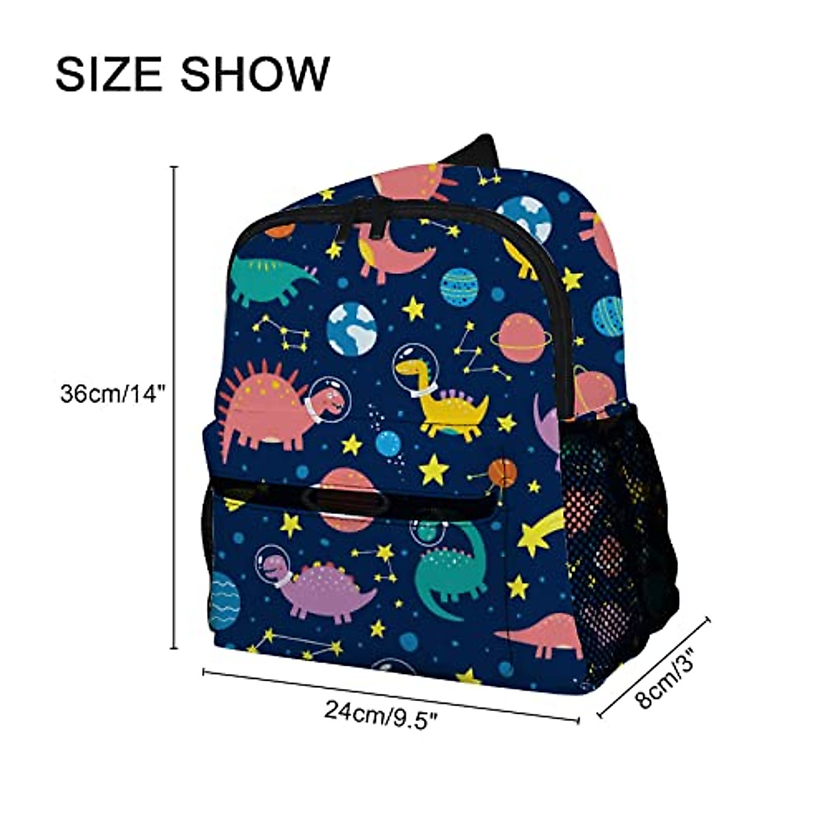 Dinosaurs Space with Planets Backpack Toddler Girls Boys Preschool School Bag Kids Casual Travel Daypack Bookbag Schoolbag for Primary Children Students