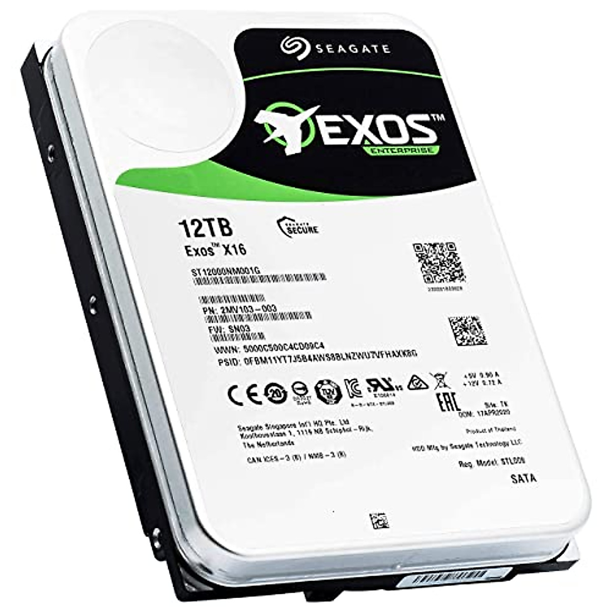 Seagate Exos X16 12TB 7200 RPM 512e/4Kn SATA 6Gb/s 256MB Cache 3.5-Inch Enterprise HDD (ST12000NM001G) (Renewed)