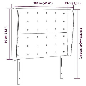 Headboard with Ears,Dorm Headboard,Farmhouse Headboard,Bedroom Furniture,Comfortable Headboard,Soft Headboard,for Lounge,Office,Apartment,Guest Room,RV,Dark Gray 40.6"x9.1"x46.5"/50.4" Fabric