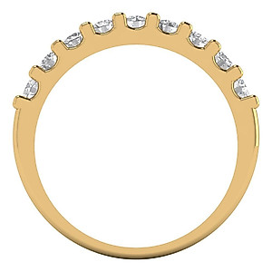 1.81 ct Round Cut Clear Simulated Diamond 14k Yellow Gold Stackable Wedding Engagement Designer Anniversary Ring Band Sz 11