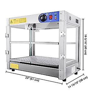 2-Tier 110V Commercial Countertop Food Pizza Warmer 750W 24x14x19 Pastry Display Case (2-Tier)