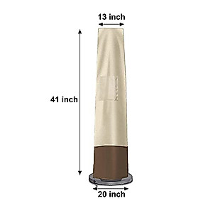 HABOPET Waterproof Tower Fan Cover Dust-proof Floor Fan Cover with Pocket Outdoor or Indoor Stand up Fan cover Khaki & Brown