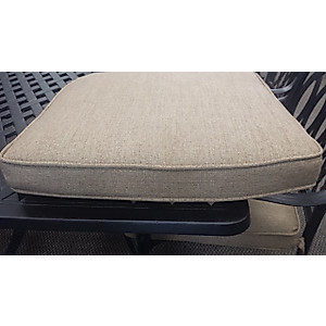 Nassau Outdoor Patio 7pc Dining Set Round 60" Fire Gas Table Dark Bronze Solid Cast Aluminum Sunbrella Cushions (Set with 6 Regular Chairs, Sunbrella Sesame)