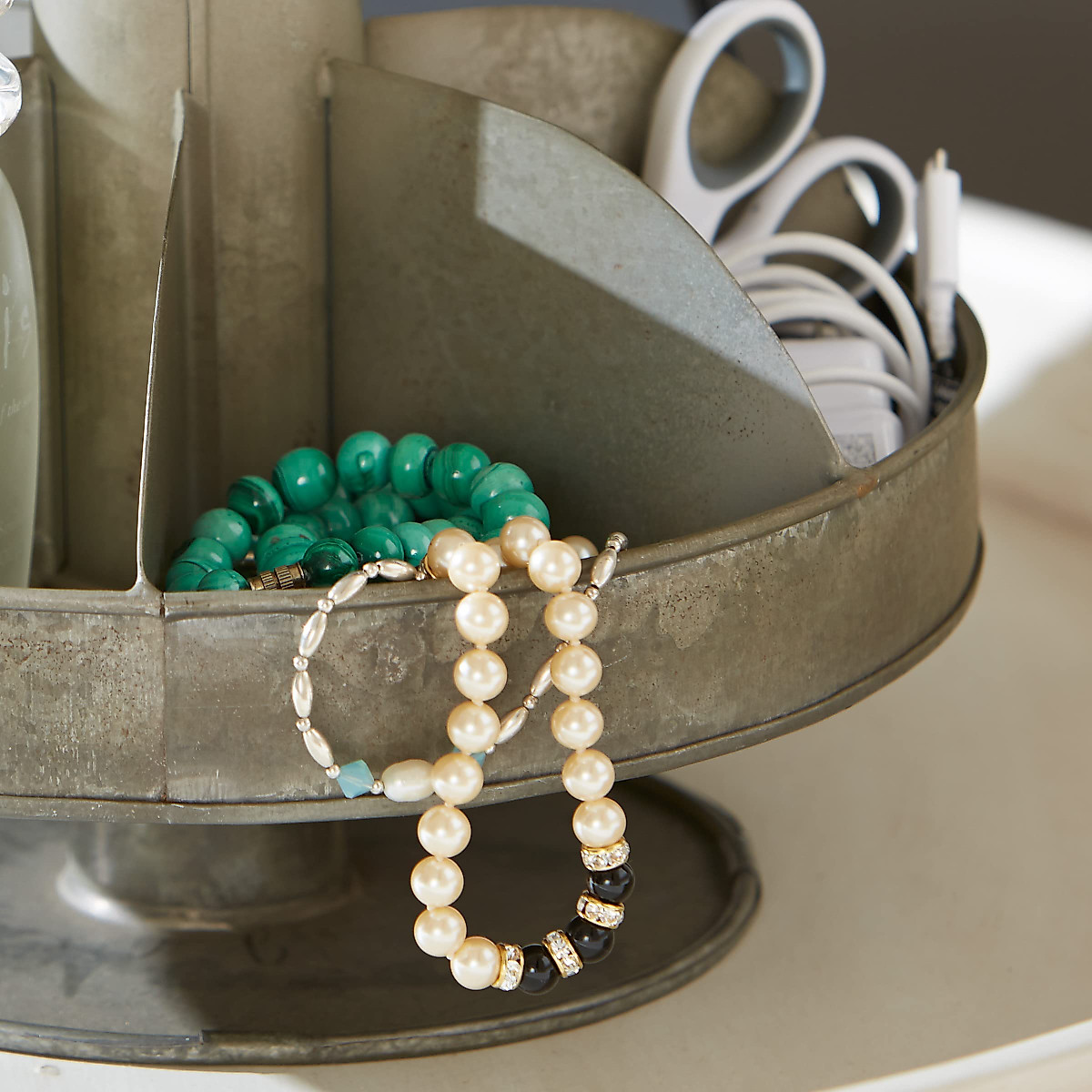 Park Designs Galvanized Lazy Susan Organizer, 10", Silver