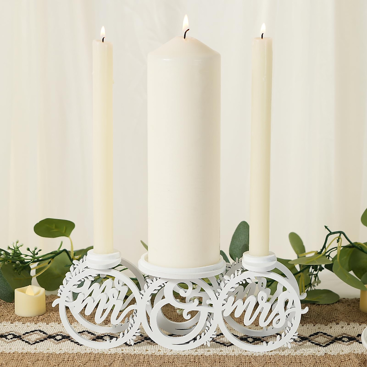 Rozrety Unity Candle Holder - Unity Candles Stand for Wedding Ceremony Set - Candle Holders for Wedding Decoration, Reception, Bridal Shower Wedding Gifts(Candles not Included)