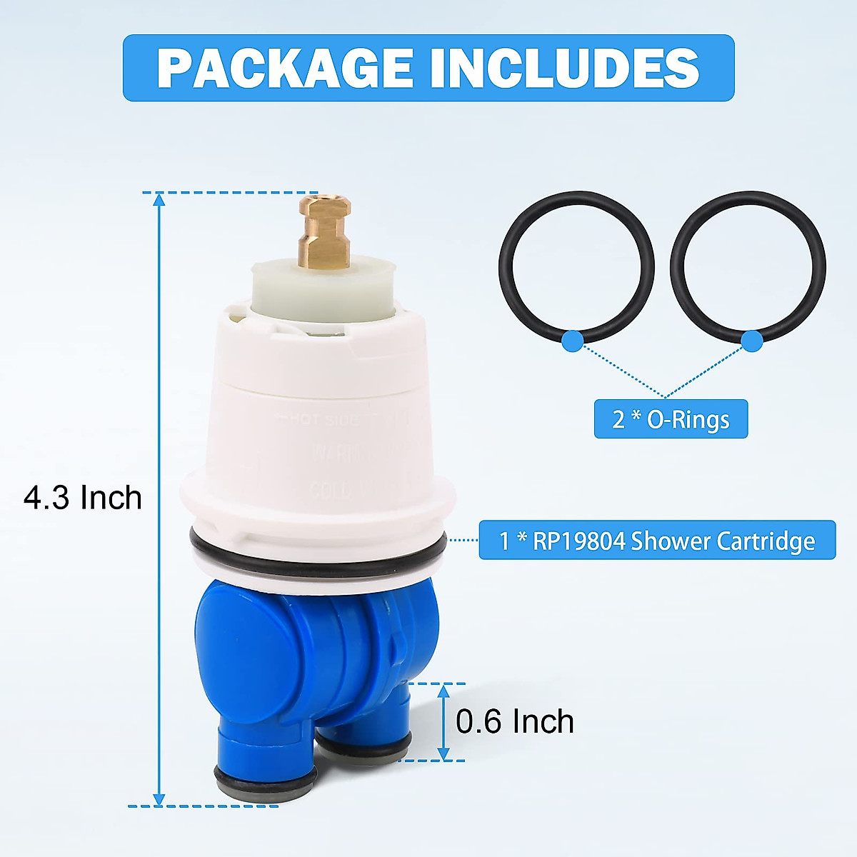 RP19804 Delta Shower Cartridge Replacement for Delta 1300/1400 Series Single Handle Bath Tub and Shower Faucet Parts Replacement Pressure Balance Cartridge For Delta Select Monitor Valves (1993-2007)