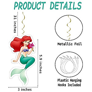 25 Set Foil Princess Hanging Swirls Decoration, Double Sided Cartoon Spiral Streamers Ceiling Ornament Set For Princess Theme Birthday Party Supplies