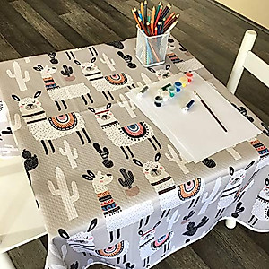 Baby Mat | Splat mat for Under Portable high Chair | Baby Floor mat | Baby Mat | Craft Mat | Anti Slip | 51" Grey Llama | Jazdup