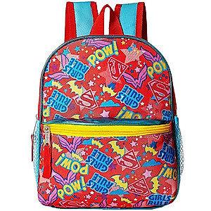 Super Hero Girls Toddler Preschool Backpack - Deluxe 11 Inch Superhero Mini Backpack Featuring Supergirl and Batgirl Logos