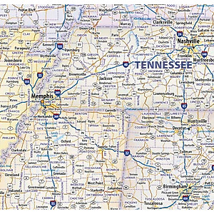 Central US Laminated Wall Map (36” wide by 42” high)