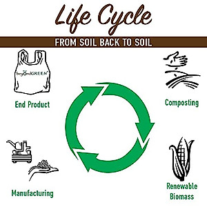 beyondGREEN Plant-Based Cat Litter Poop Waste Pick-Up Bags with Handles - 100 Bags - 8 in x 16 in