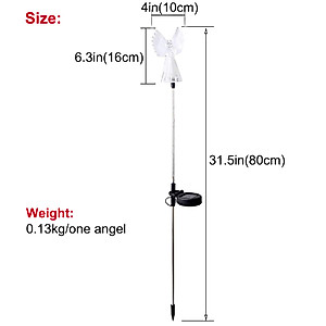 MIBUNG 4 Pack Solar Angel Lights Outdoor Decor,Solar Powered Color Changing Angel Easter Stakes Decorative Memorial Lights Garden Yard Lawn Pathway Grave Cemetery Decoration,Valentine's Day Women Gift