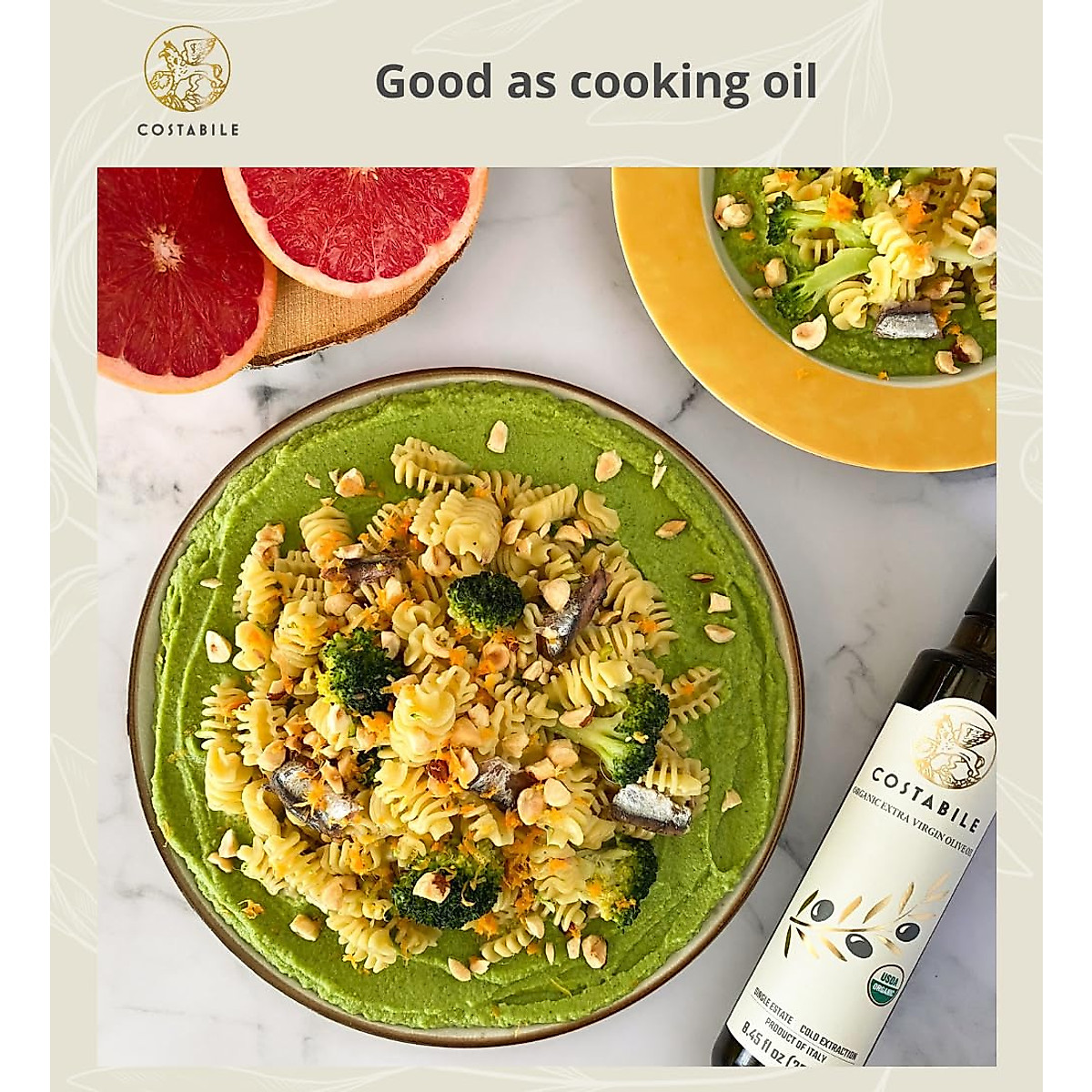 Extra Virgin Olive Oil Cold Pressed Organic. High polyphenol olive oil from Puglia Italy. Fresh harvest from a single estate - COSTABILE Classic Blend 8.45 Fl. Oz.