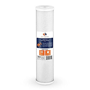Aquaboon 5 Micron 20 x 4.5 Water Filter - Carbon Block & Sediment Filter Cartridges Set (8-PACK) for 20-inch Water Filter Housings - Fits BLUONICS BLCTO20X4, PP-20B4, Pentek 155358-43, EP20-BB