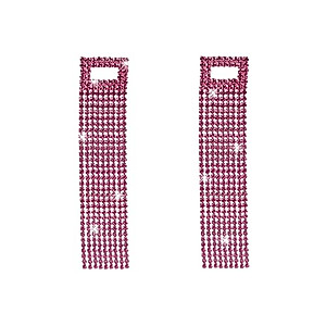 Supra Diamanto Long Tassel Dangle Drop Earrings for Women Girls, Fashion Punk Earrings Iron Alloy Hypoallergenic Earrings for Birthday Party Christmas Jewelry Gift (KE011RO)