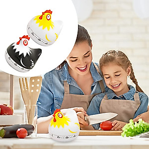 Zerodeko 2pcs Kitchen Timer Wind Up 60- Minute Mechanical Visual Timers 3D Chicken Shaped Alarm Clock Egg Timer Countdown Clocks for Classroom Baking Cooking