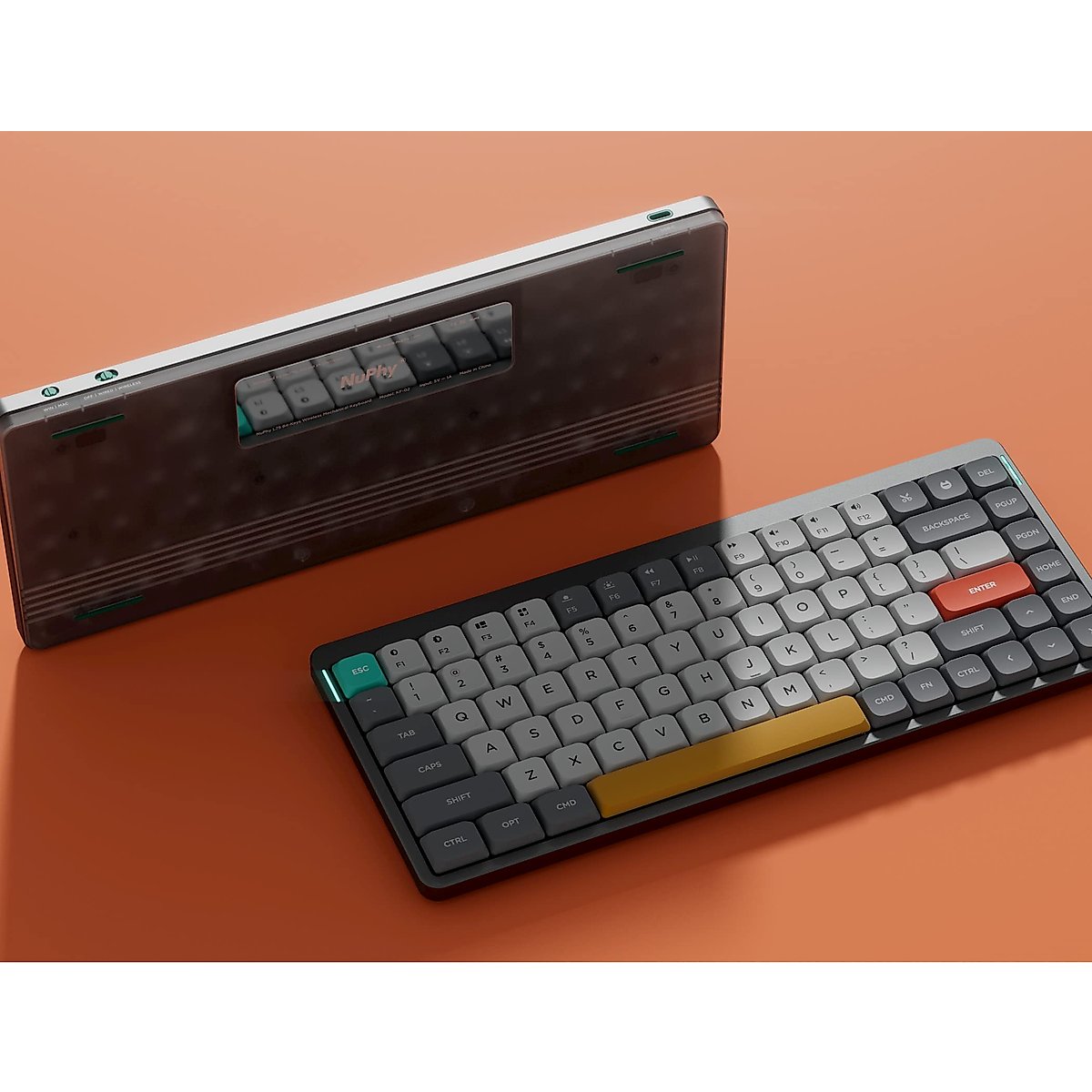 nuphy Air75 Mechanical Keyboard, 75% Low Profile Wireless Keyboard, Supports Bluetooth 5.0, 2.4G and Wired Connection, Compatible with Windows and Mac OS Systems-Gateron Brown Switch