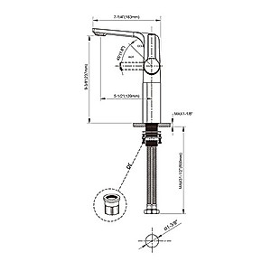 Dowell Modern Tall Vessel Sink Faucet - Single Handle, One Hole Bathroom Vanity Faucet,Chrome/White 8001 018 20