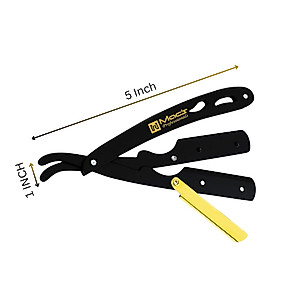 Professional B&G Straight Edge Shaving Razors,with Green Platinum Derby 100 Count Blades-Easy Blades Replacement Mechanism-100% Stainless Steel Macs-051BG1 (B & G with Green Platinum Blades)