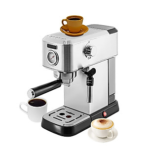 Treliamd Espresso Machine 15 Bar, Professional Espresso Maker Cappuccino Machine with Milk Frother Steamer, Home Expresso Coffee Machine for Cappuccino and Latte, Coffee Lovers, 1350W