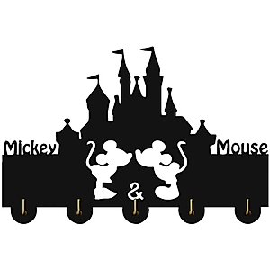 Mickey Door Hooks,Disney Mickey Mouse Cartoon Animation Coat Hooks,Key Holder,Key Hanger for Wall、Entryway and Living Room -Unigue Gift-5 Hooks-20LB(Max)