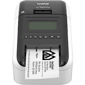 Brother QL-820NWB Professional Ultra Flexible Label Printer - WiFi, Ethernet and Bluetooth - 110 Labels Per Minute, 300 x 600 dpi, Auto Cutter, Includes 1 Roll of 400 Address Labels, Tilsiy