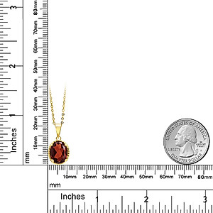 Gem Stone King 925 Sterling Silver 11X9MM Oval Gemstone Birthstone Pendant Necklace | Solitaire Necklace For Women | With 18 Inch Chain