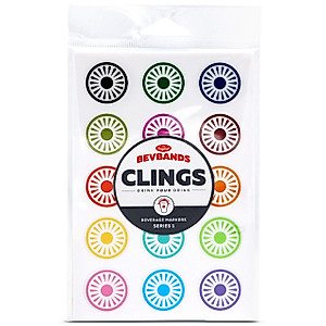 BevBands set of 30 Static Cling Drink Markers, Series 1