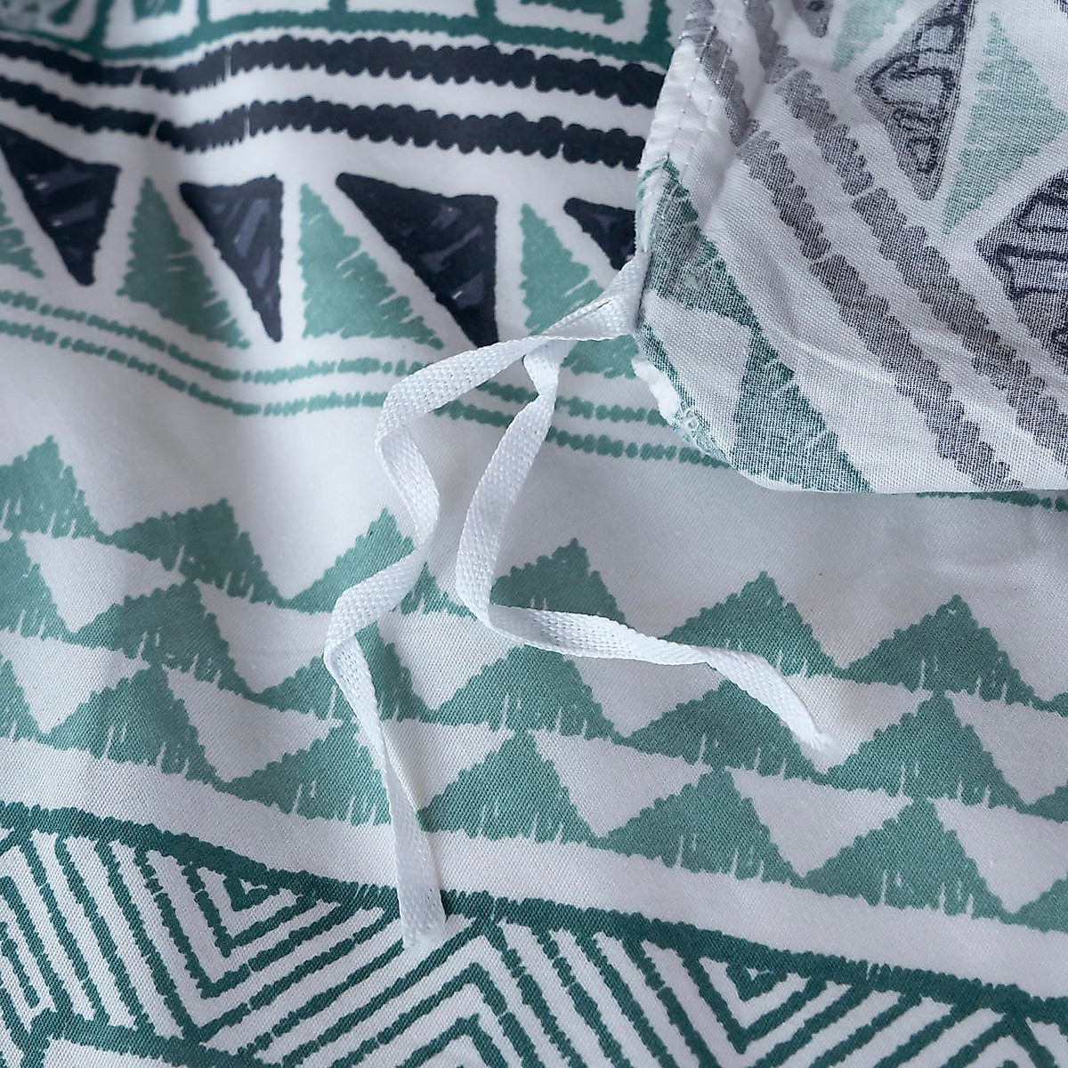 Boho Duvet Cover King, 3 Pieces Boho King Bedding Set, Ethnic Yellow White Green Louvre Bohemian Pattern Duvet Covers, 100% Cotton, Luxury Soft Breathable Comfy with Zipper Closure