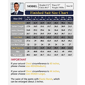 Suits for Men 3-Piece Slim Fit Business Suit Prom Tuxedo, Two Button Wedding Blazer Vest Pants Set Champagne-XL