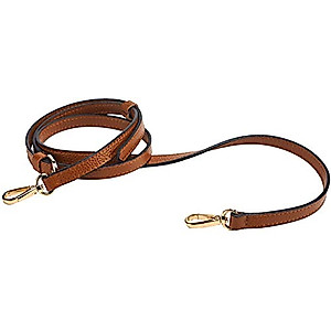 SeptCity Grain Leather Adjustable Shoulder Straps -1.2 CM Width (Brown)