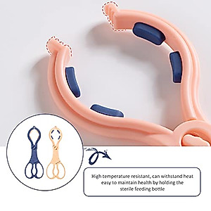 DOITOOL 2pcs Baby Bottle Holder Scissor Anti- Slip Feeder Clamp Baby Milk Bottle Clamp Feeding Bottle Tong Feeder Clip High Temperature Resistant Pacifier Tong