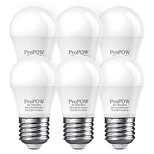 ProPOW 3W LED Bulb Equivalent 25 Watt Light Bulbs, A15 Soft White 2700K Energy Saving Low Watt E26 Base Bulb for Home Bedroom(6-Pack)