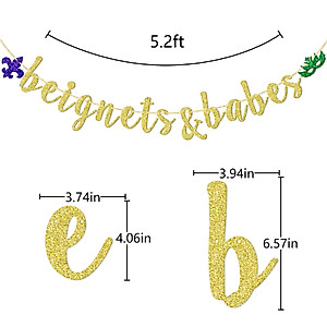 Beignets & Babes Banner, Nola Bachelorette Party Decorations, New Orleans Bachelorette Decorations, Pre-Strung Supplies for Beignets and Besties, Bridal Showers, Gold Glitter