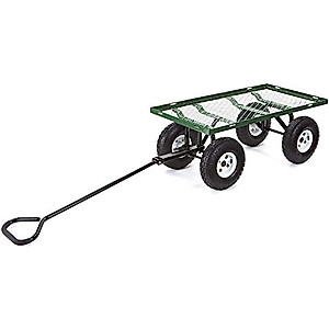 Gorilla Carts GOR400-COM Steel Garden Cart with Removable Sides, 400-lbs. Capacity, Green