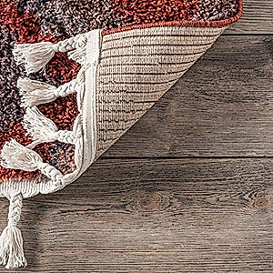 nuLOOM Alexia Abstract Diamond Shaggy Tassel Area Rug, 5' 3" x 7' 6", Multi