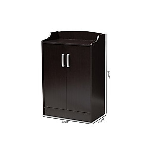 Baxton Studio Garrick Shoe Cabinet, Wenge Dark Brown