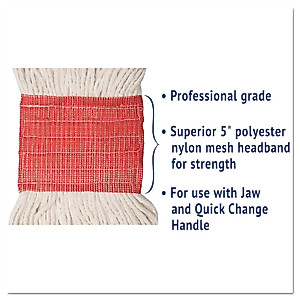 Boardwalk 503WHCT Super Loop Wet Mop Head, Cotton/Synthetic, Large Size, White, 12/Carton
